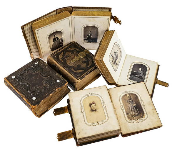 5 Cdv And Tin Type Photo Albums