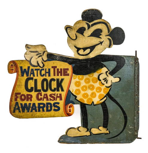 1940's Mickey Mouse Amusement Park Sign