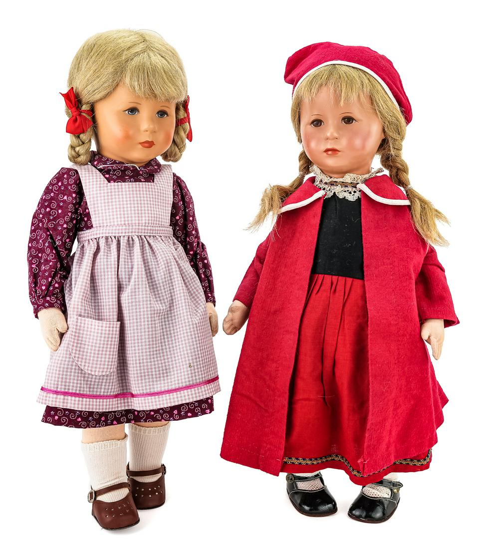 2 Kathe Kruse Hard Plastic & Cloth Dolls