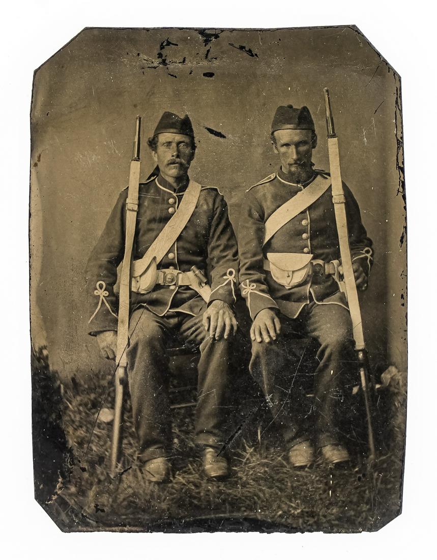 Ca 1865 Tintype Of Canadian Militia Soldiers