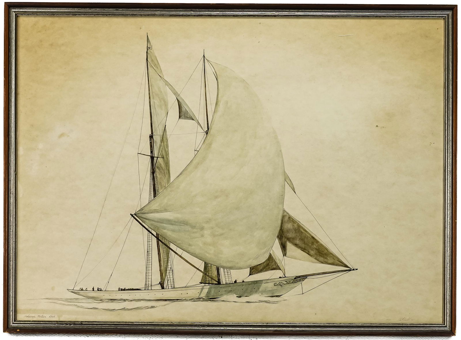 James A Mitchell (am 1928-) Schooner Meteor 1905 Auction