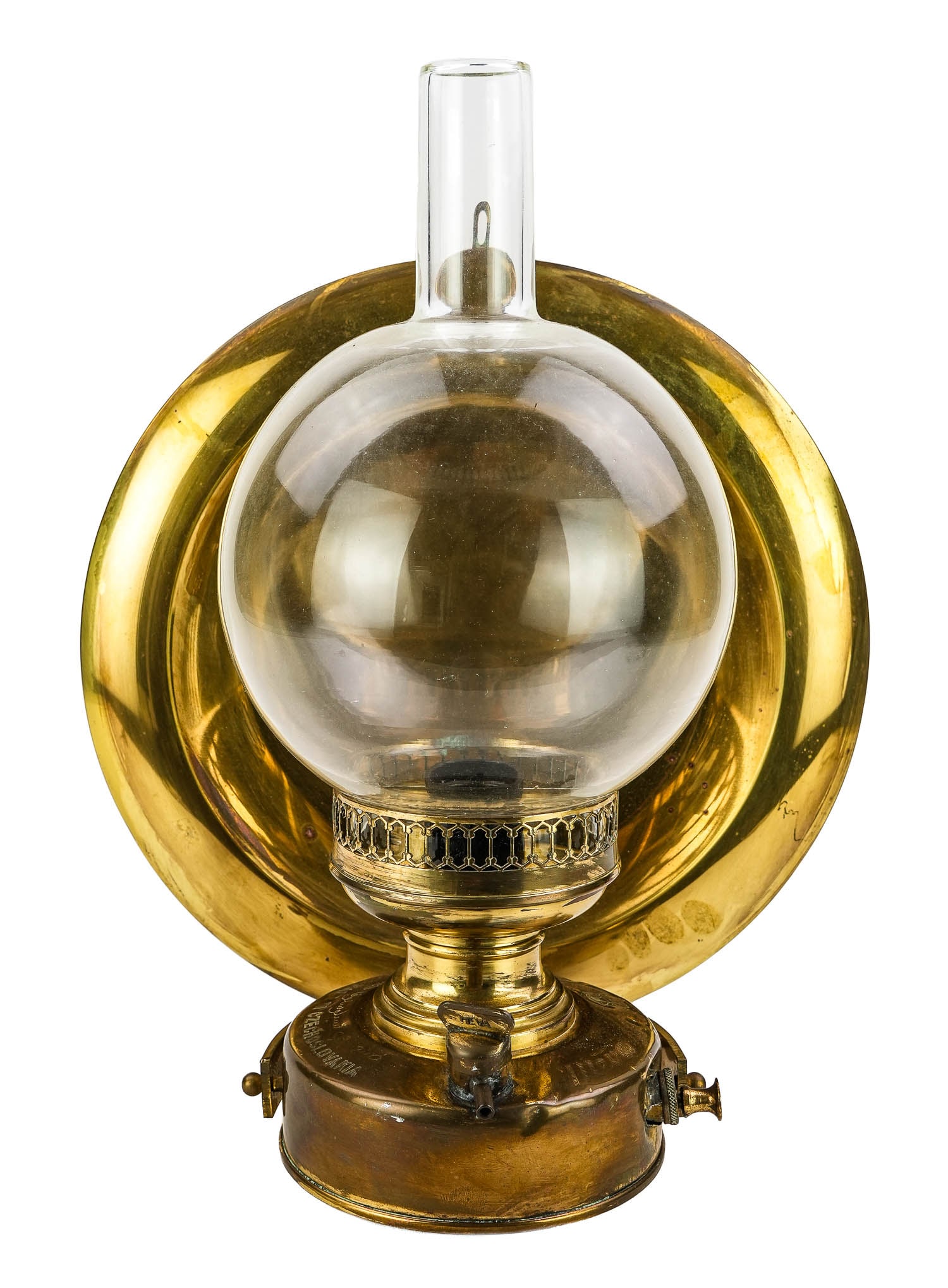 Czechoslovakian Gimbaled Brass Wall Lamp Auction