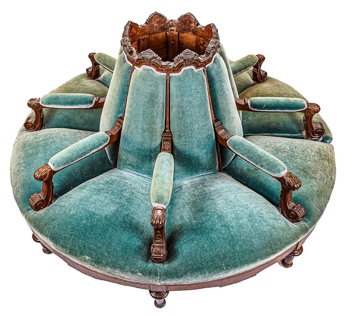 19th C Victorian Borne Lobby Sofa From Steamer Vt. Auction