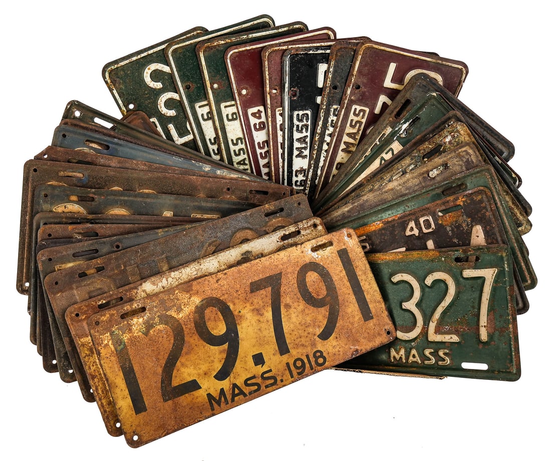 1918 1966 Massachusetts License Plates