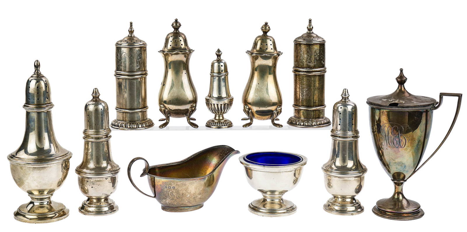 Sterling Pepper Pots And Assorted Hollowware Auction