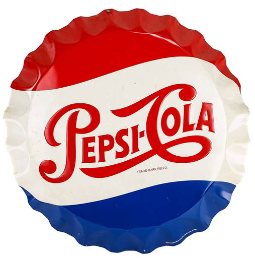 Steel Contemporary Pepsi Cola Bottle Cap Sign