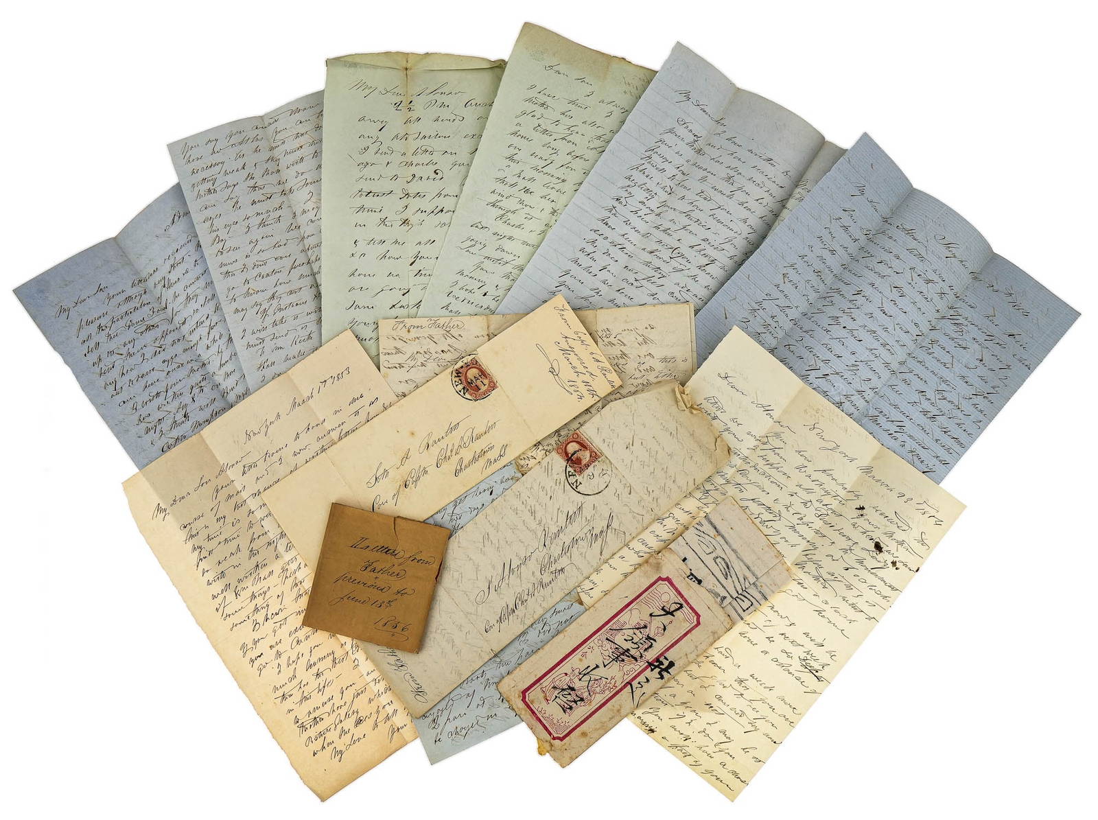 1850's Capt Chas A Ranlett Letters, Papers Auction