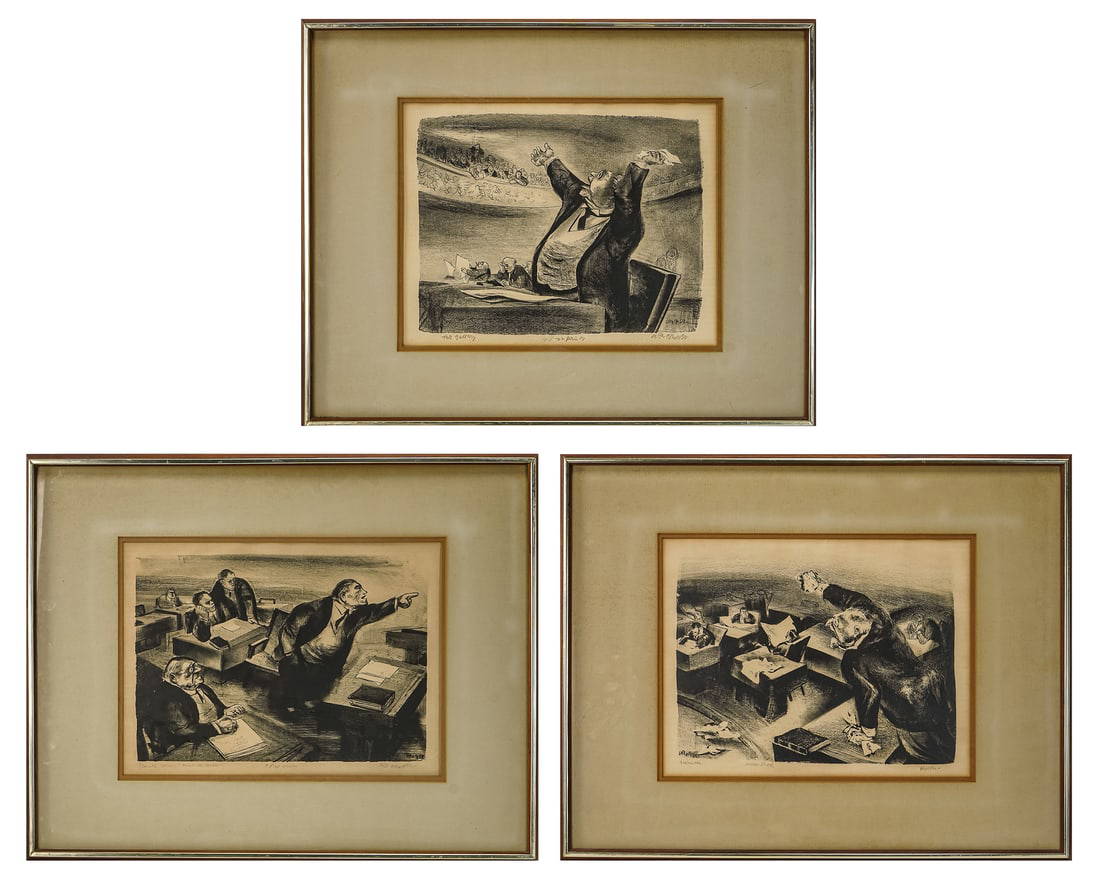 William Gropper (am 1897-1977) Three Lithographs Auction