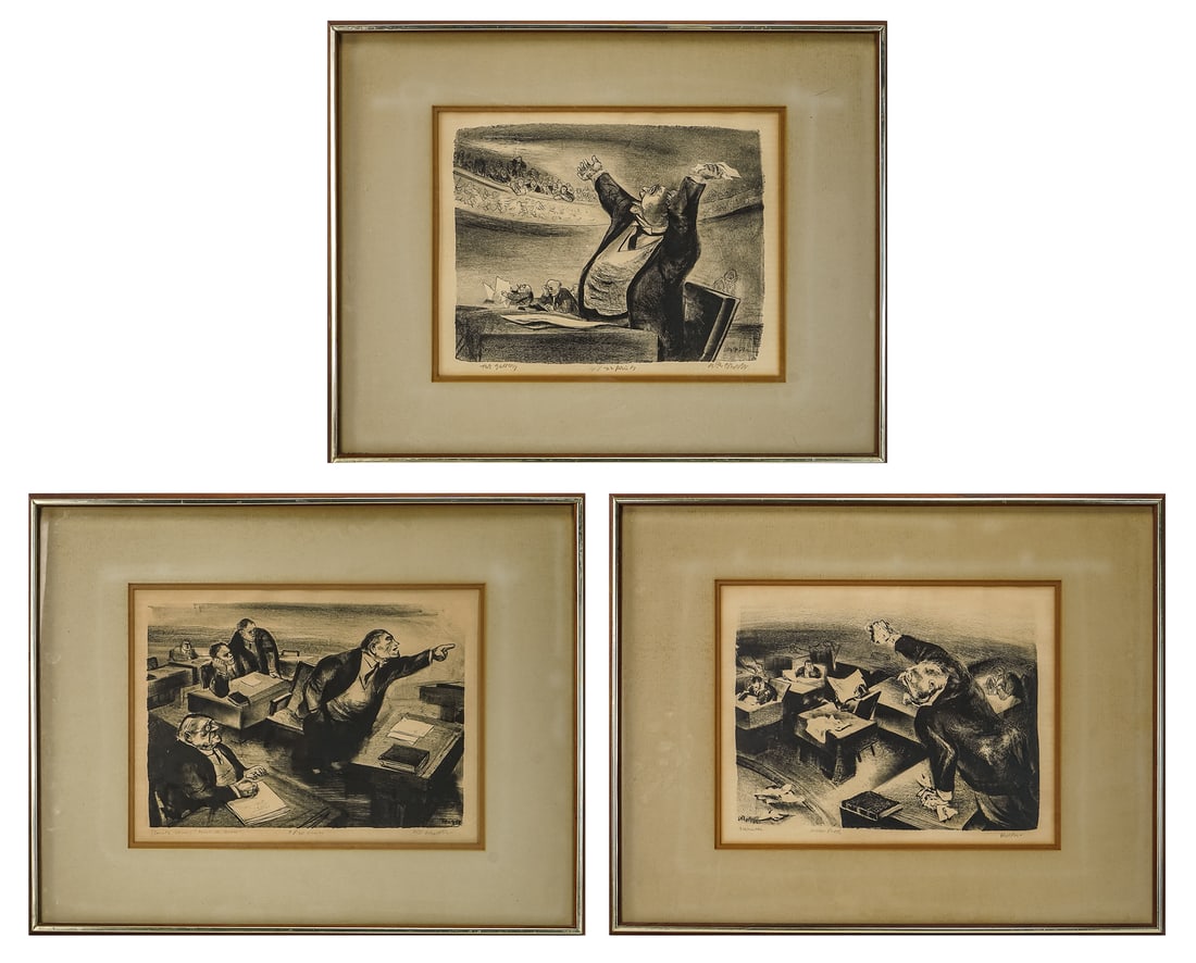 William Gropper (am 1897-1977) Three Lithographs Auction
