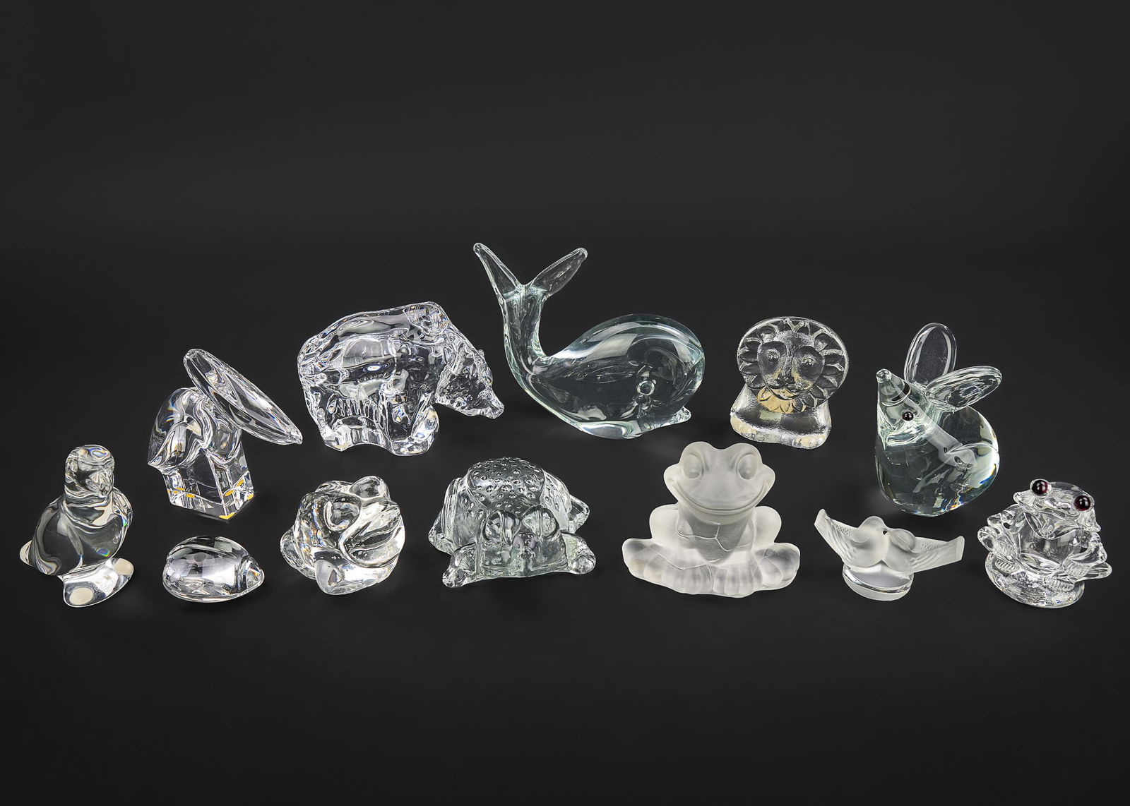 12 Art Glass Animal Figures Auction