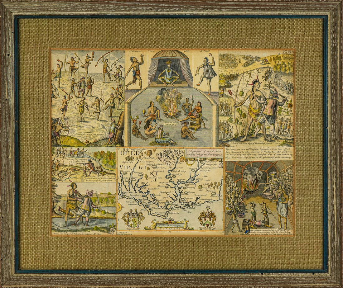 Hand-colored John Smith Ould Virginia Auction
