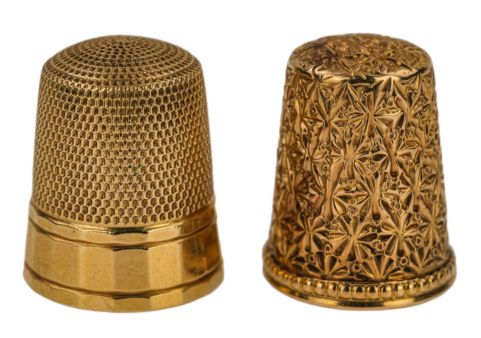 2 14k Yellow Gold Thimbles Auction