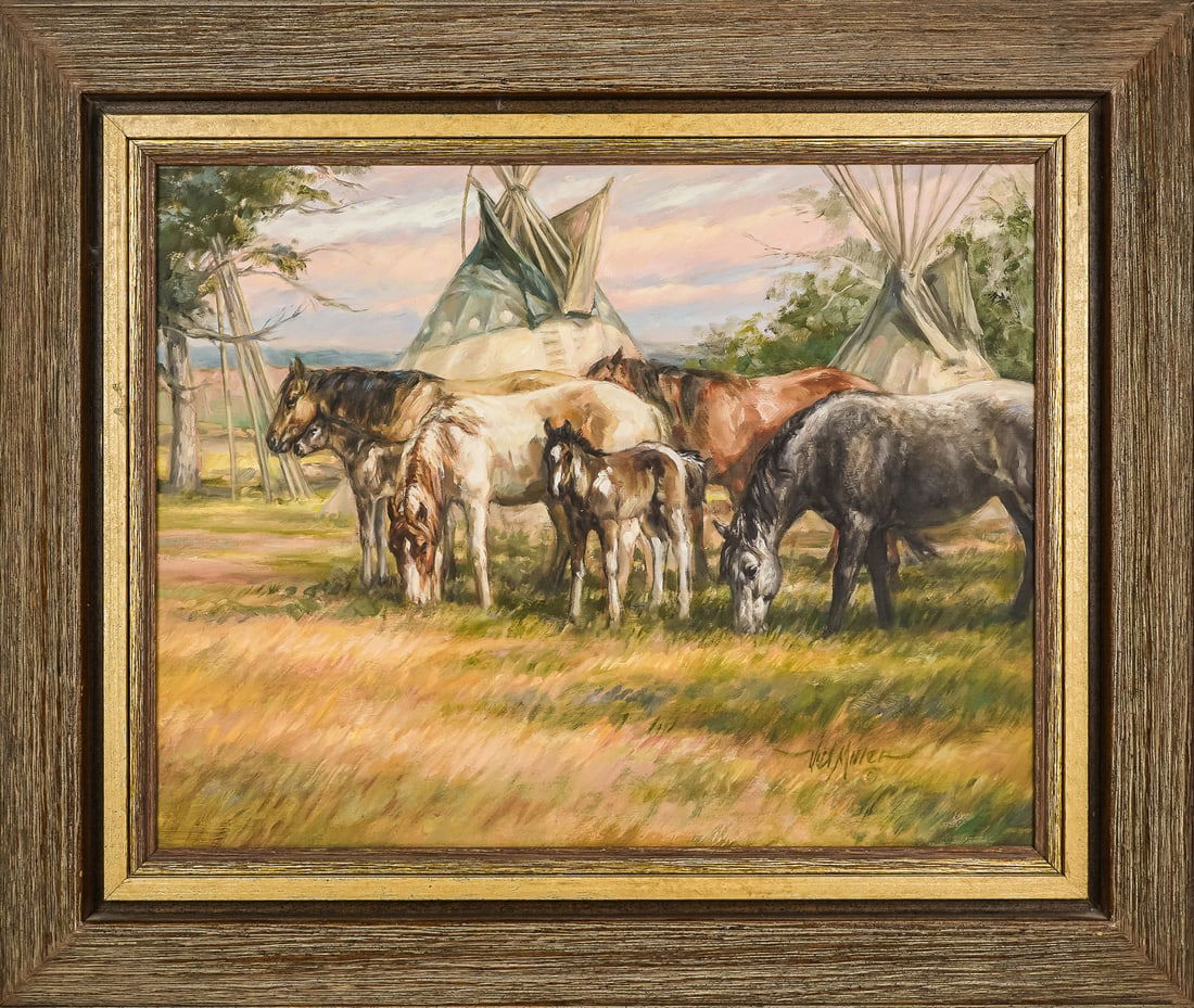 Val Miller (am 1936) Indian Ponies Auction