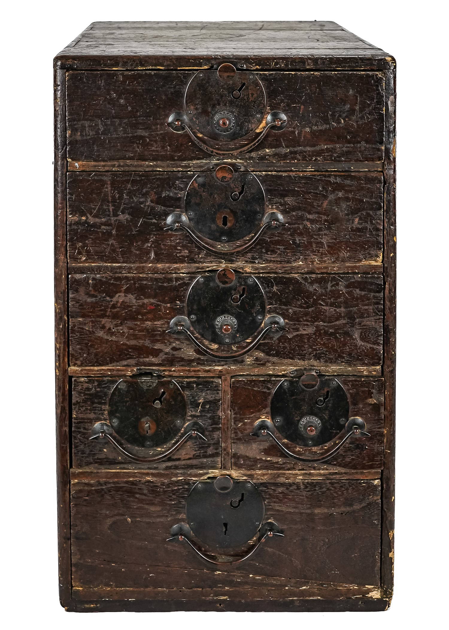 19th C Asian 6 Drawer Lock Box Auction