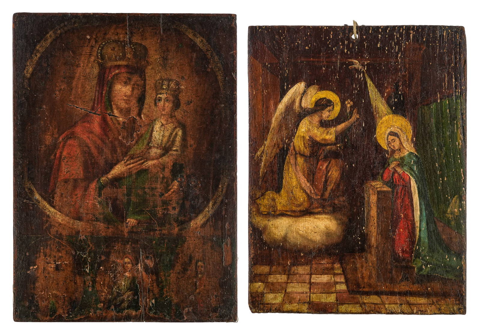 Two 19th C Russian, Romanian Icons Auction