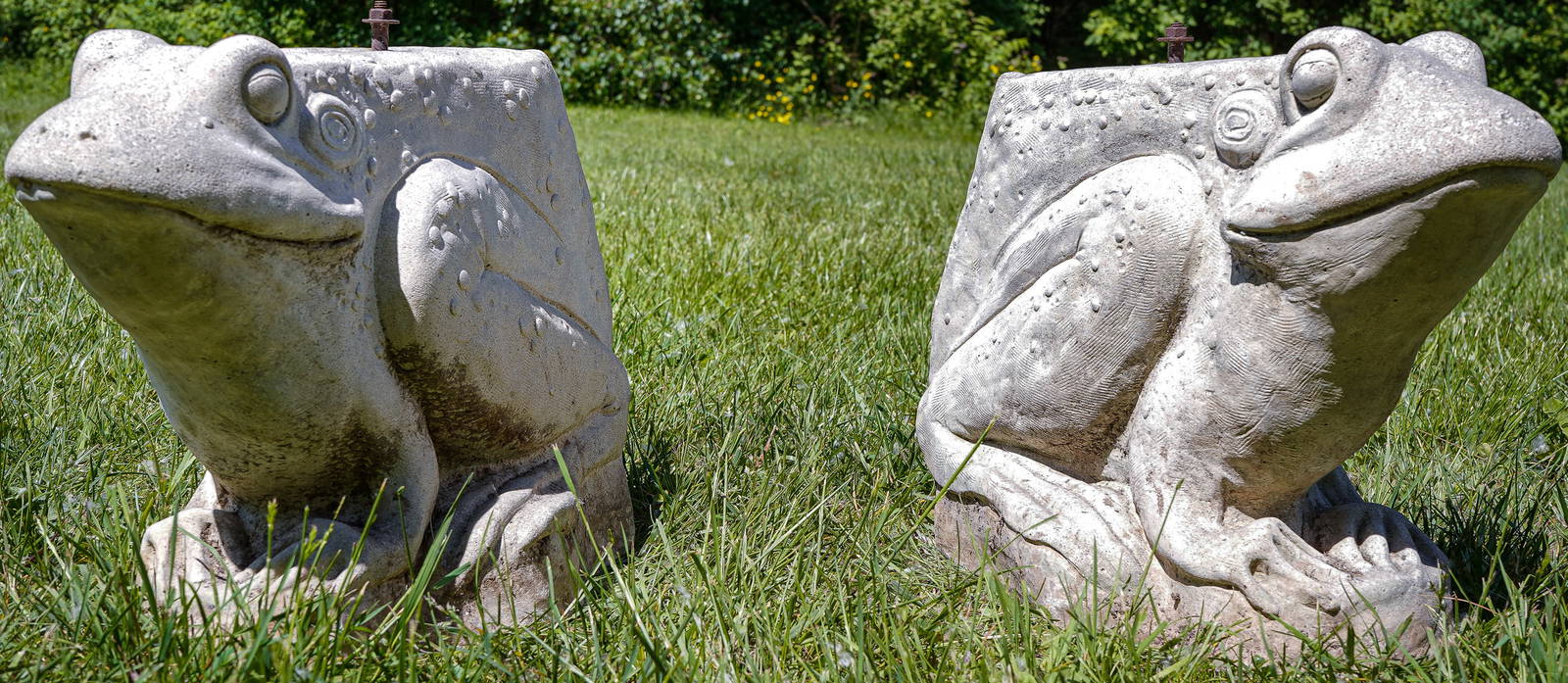 Pair Of Cast Cement Frog Bench Supports Auction