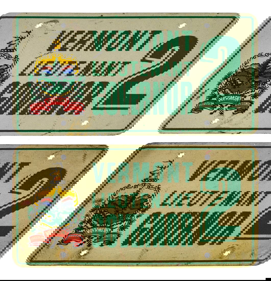 1970s Vermont Lieutenant Governor License Plates Auction