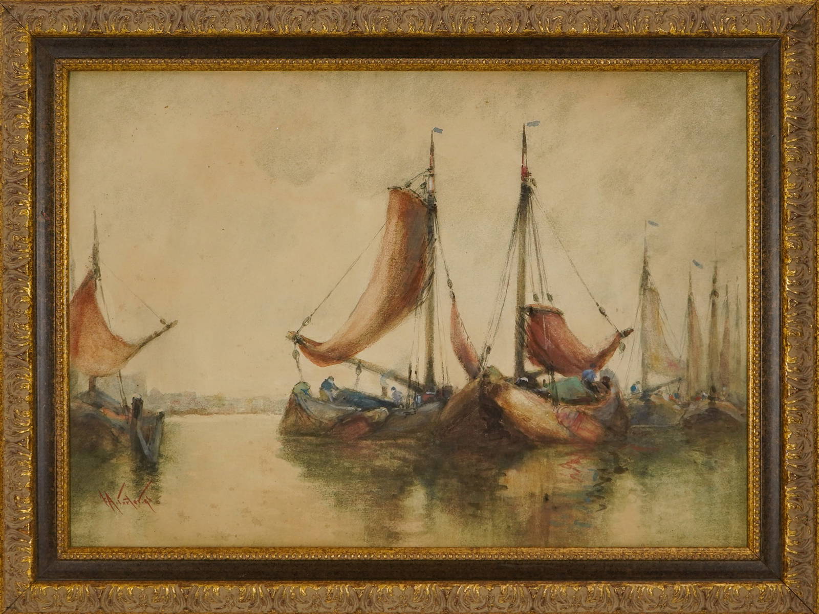 Fernando Carter (am 1855-1931) Venetian Ships Auction