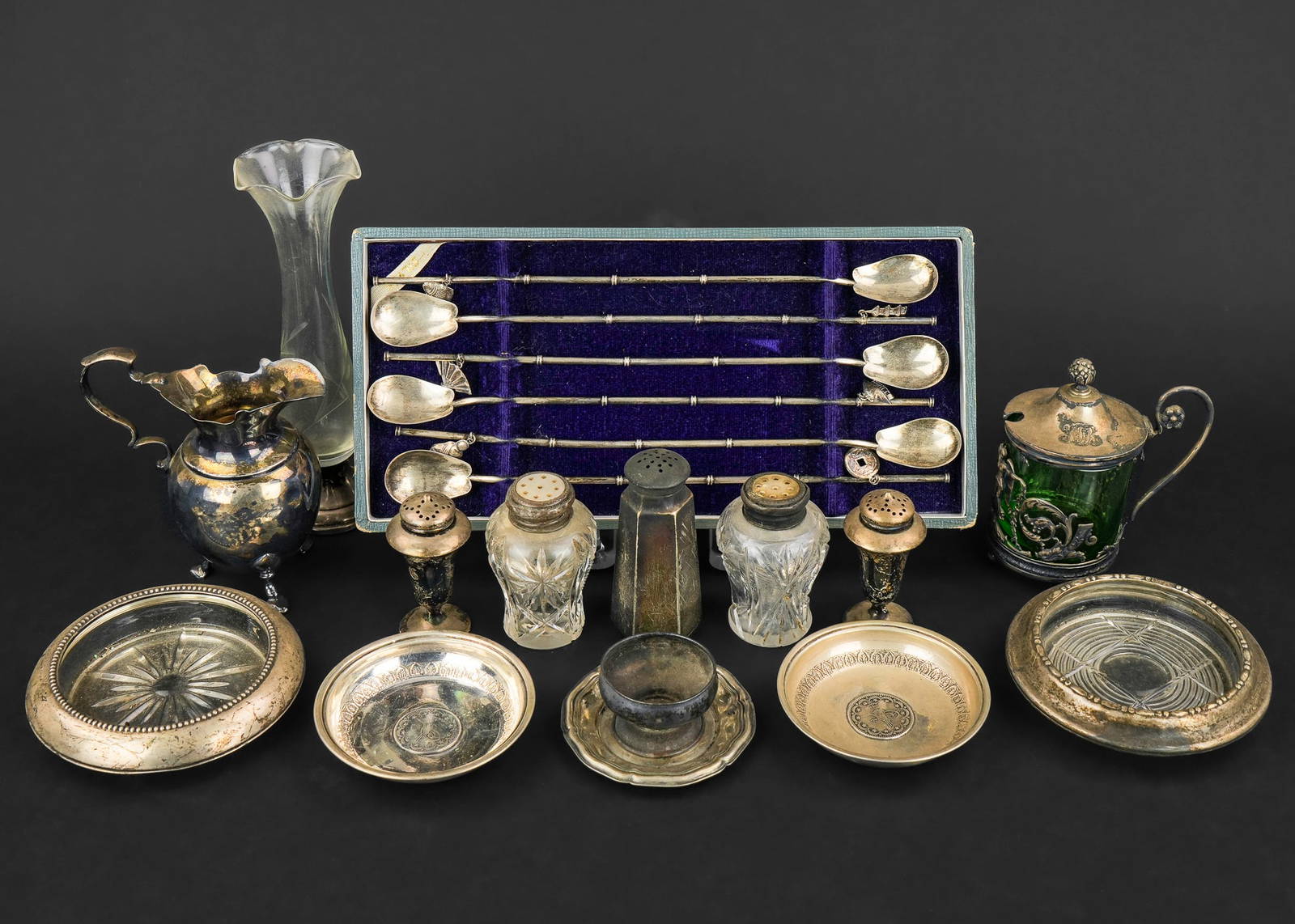 20 Pcs. Sterling Silver Holloware And Flatware Auction