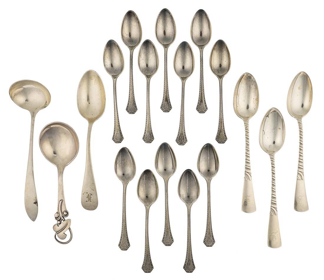 18 Pcs. Assorted Sterling Silver Flatware Auction