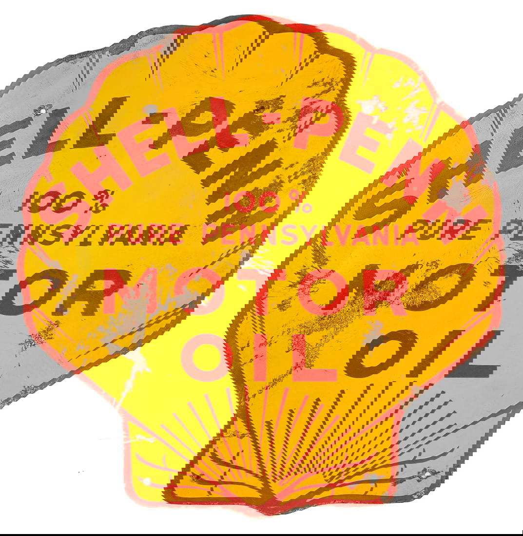 Shell-penn Motor Oil Metal Sign Auction
