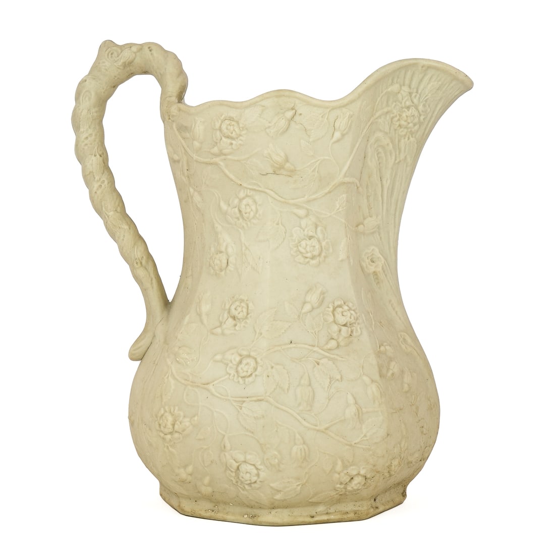 1845 Bennington Wild Rose Parian Pitcher Auction