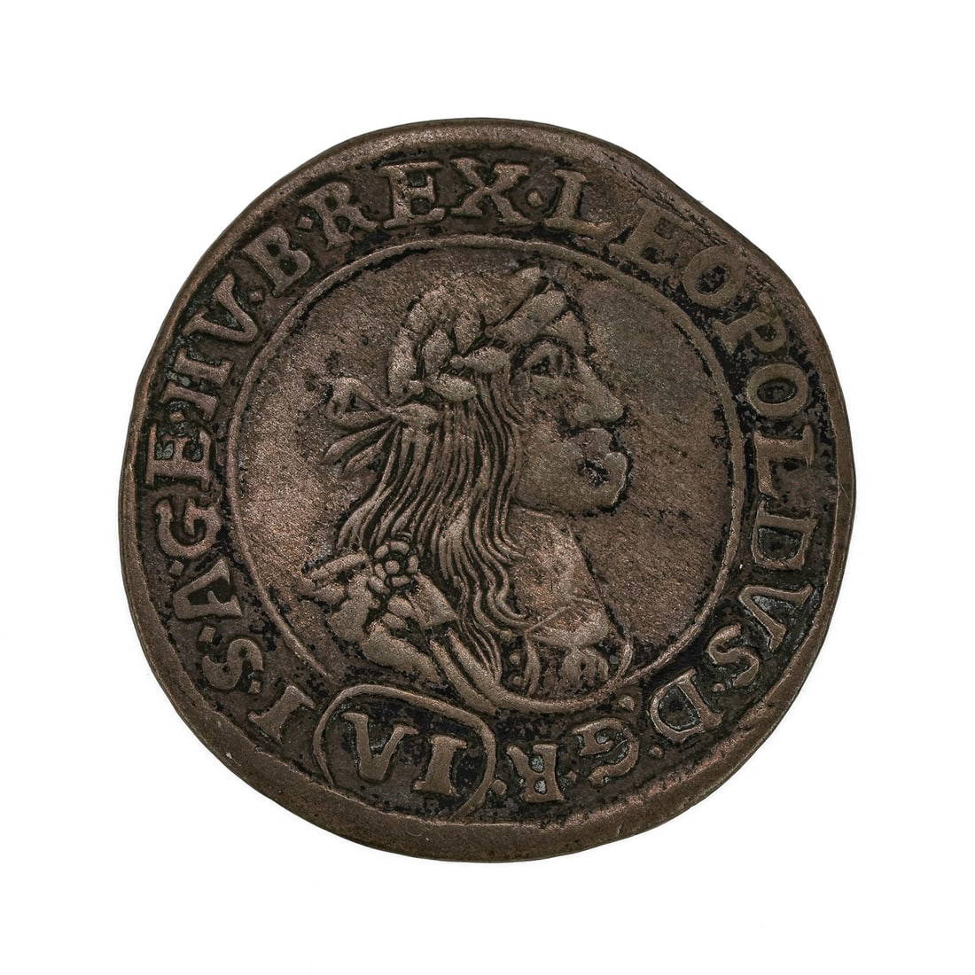1671 Leopold 6 Kreuzer Hammered Silver Coin Auction