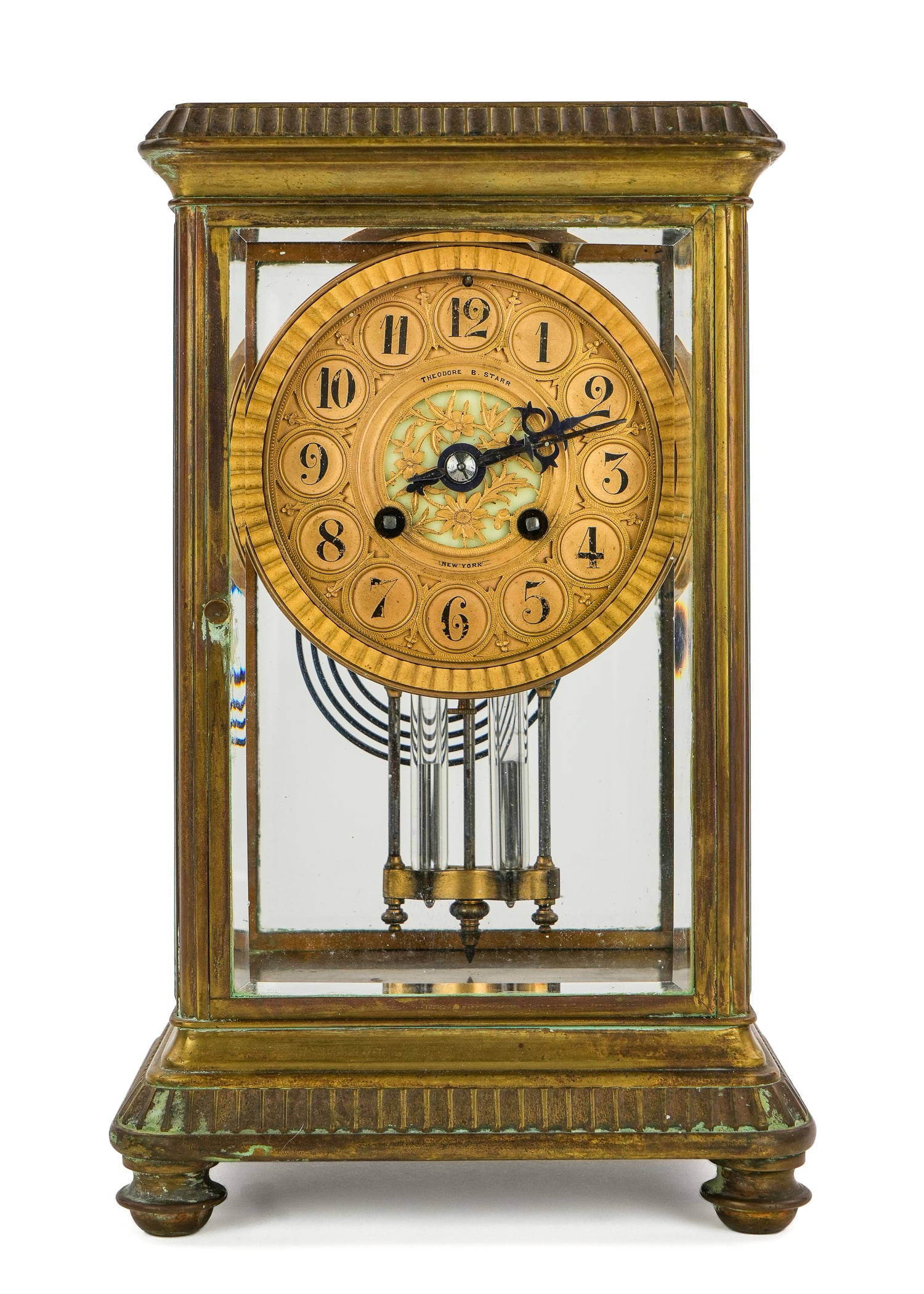 19th C French Crystal Regulator Shelf Clock Auction