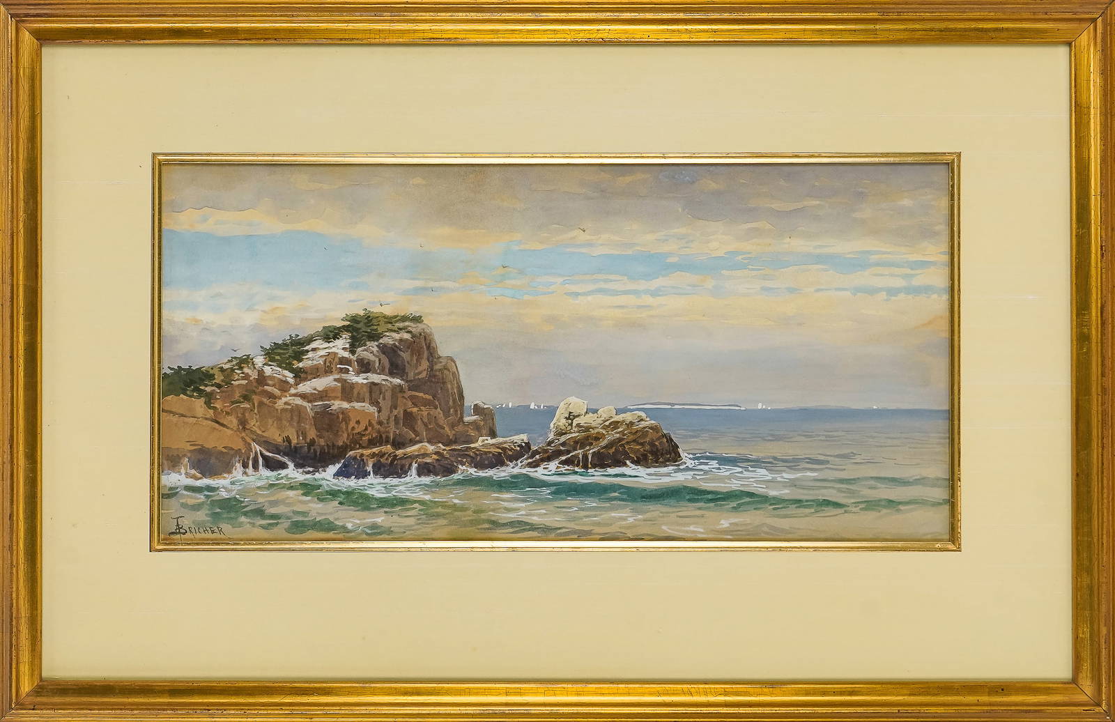 Alfred Thompson Bricher (am 1837-1908) Maine Seascape Auction