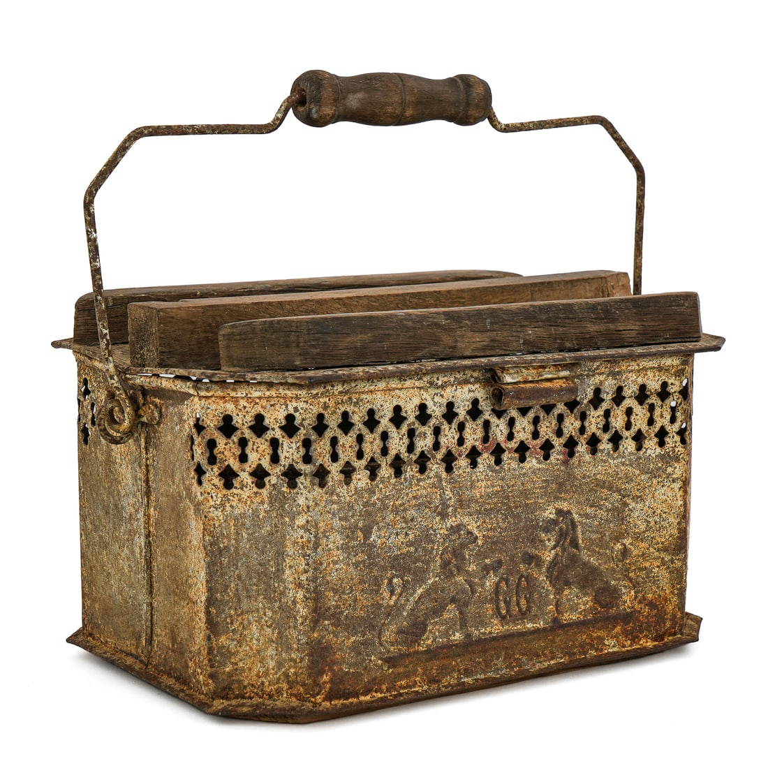 19th C English Pierced Tin Foot Warmer Auction