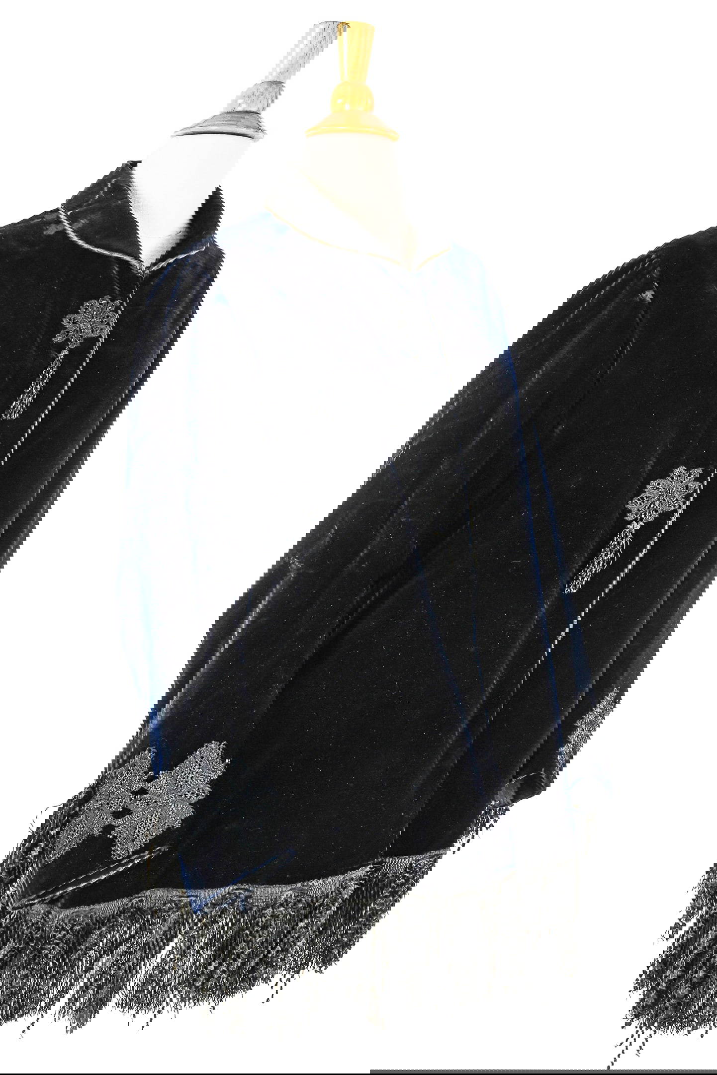 Victorian-era Embroidered Velvet Garment With Tassel Details Auction