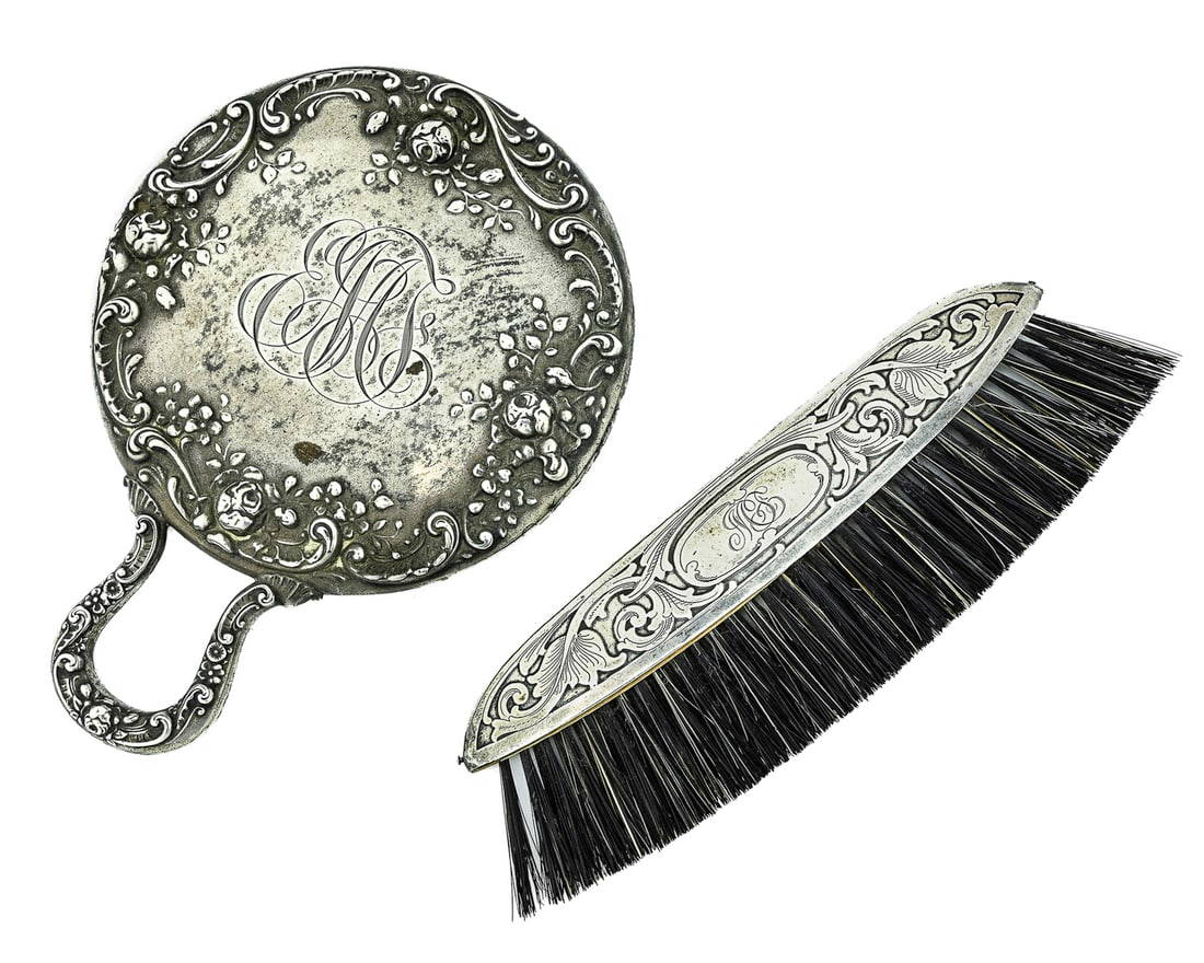 Monogrammed Mirror & Brush Set - Jun 13, 2025 | Merrill's Auctioneers ...
