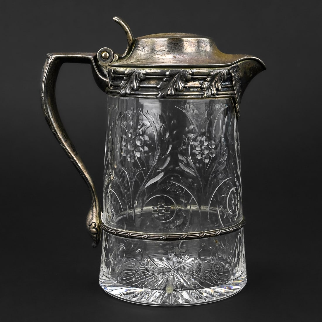 Tiffany & Co. Cut Glass And Sterling Silver Syrup Pitcher Auction