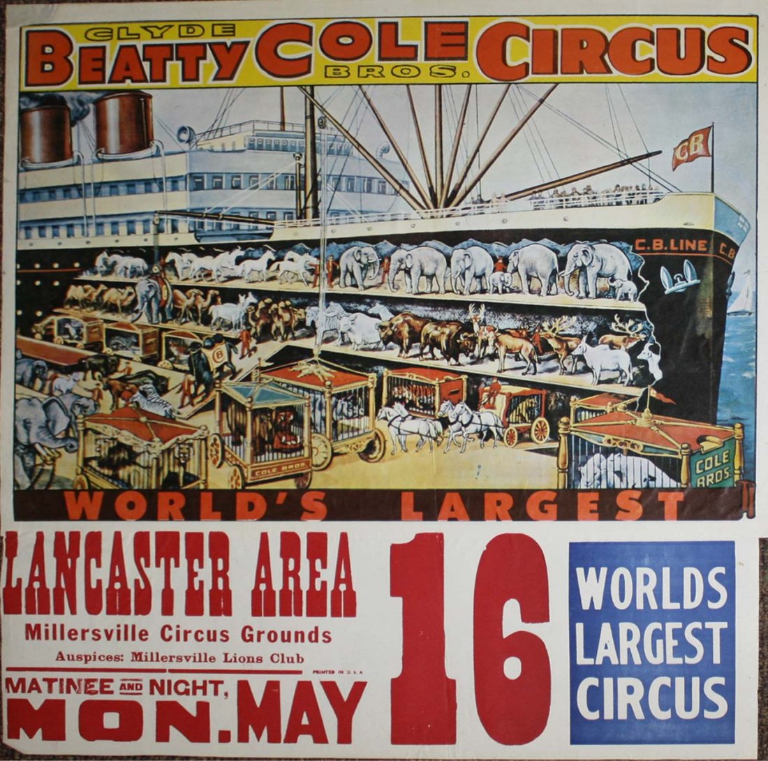 Clyde Beatty Cole Bros Circus / World's Largest.