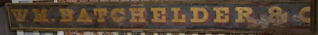 W M Batchelder & C Shadowed Letter Store Sign, End Cut,