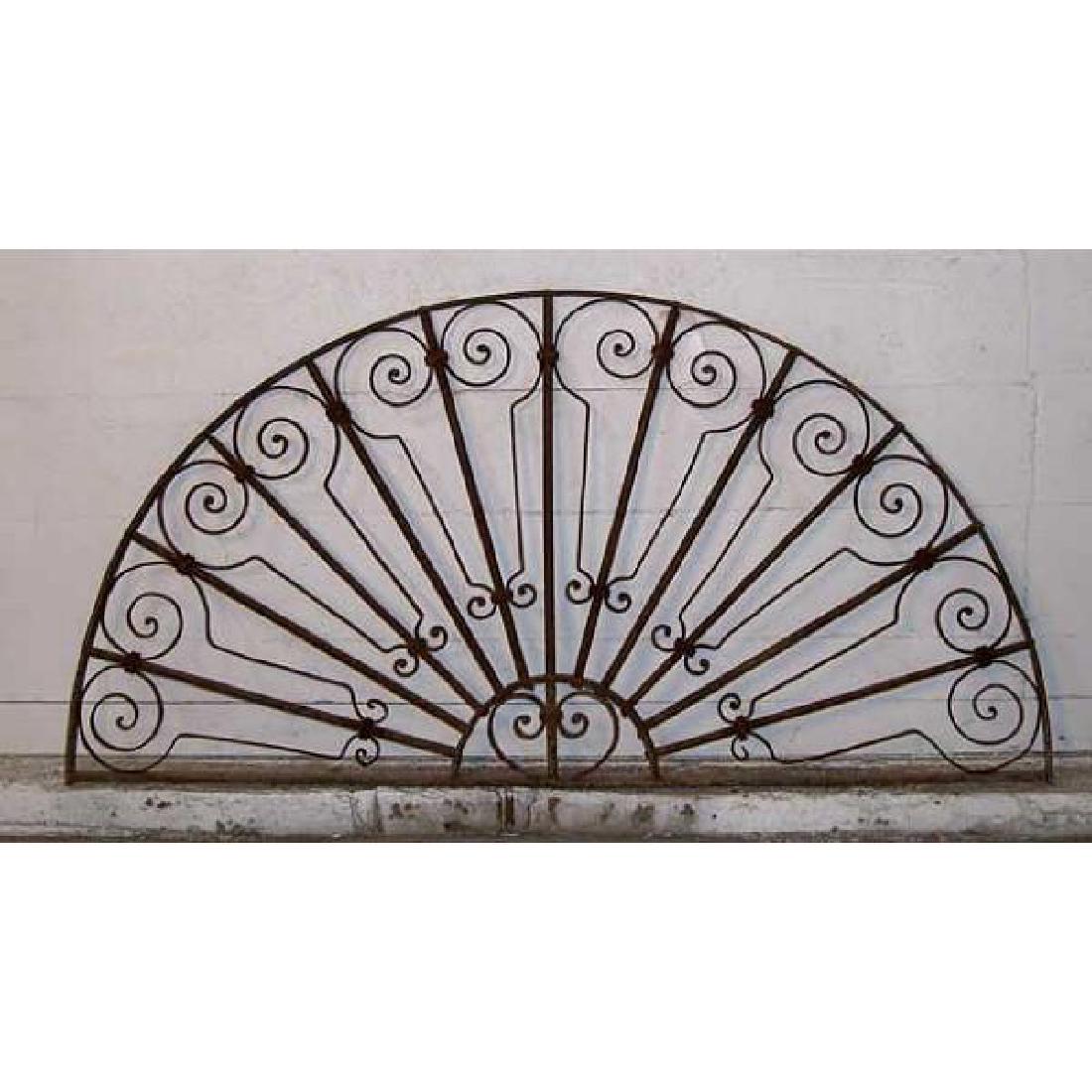 French Colonial Wrought Iron Arched Transom Grille