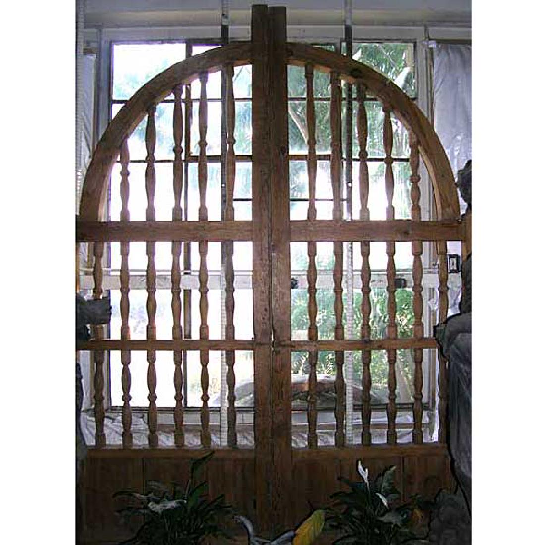 Large Mexican Pine Hacienda Arched Double Door Gates