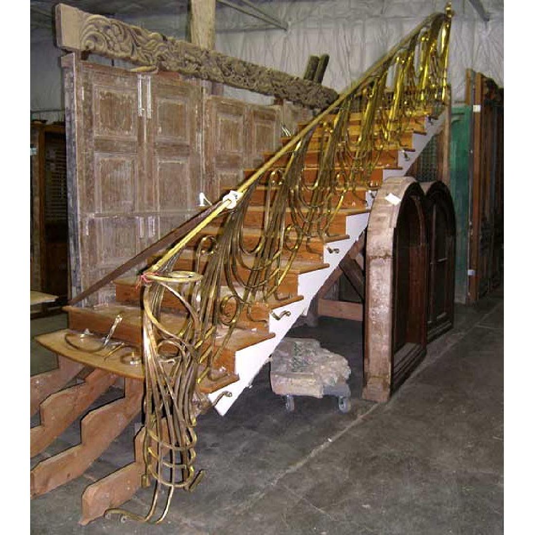 Rare Art Nouveau Bronze Staircase Railing