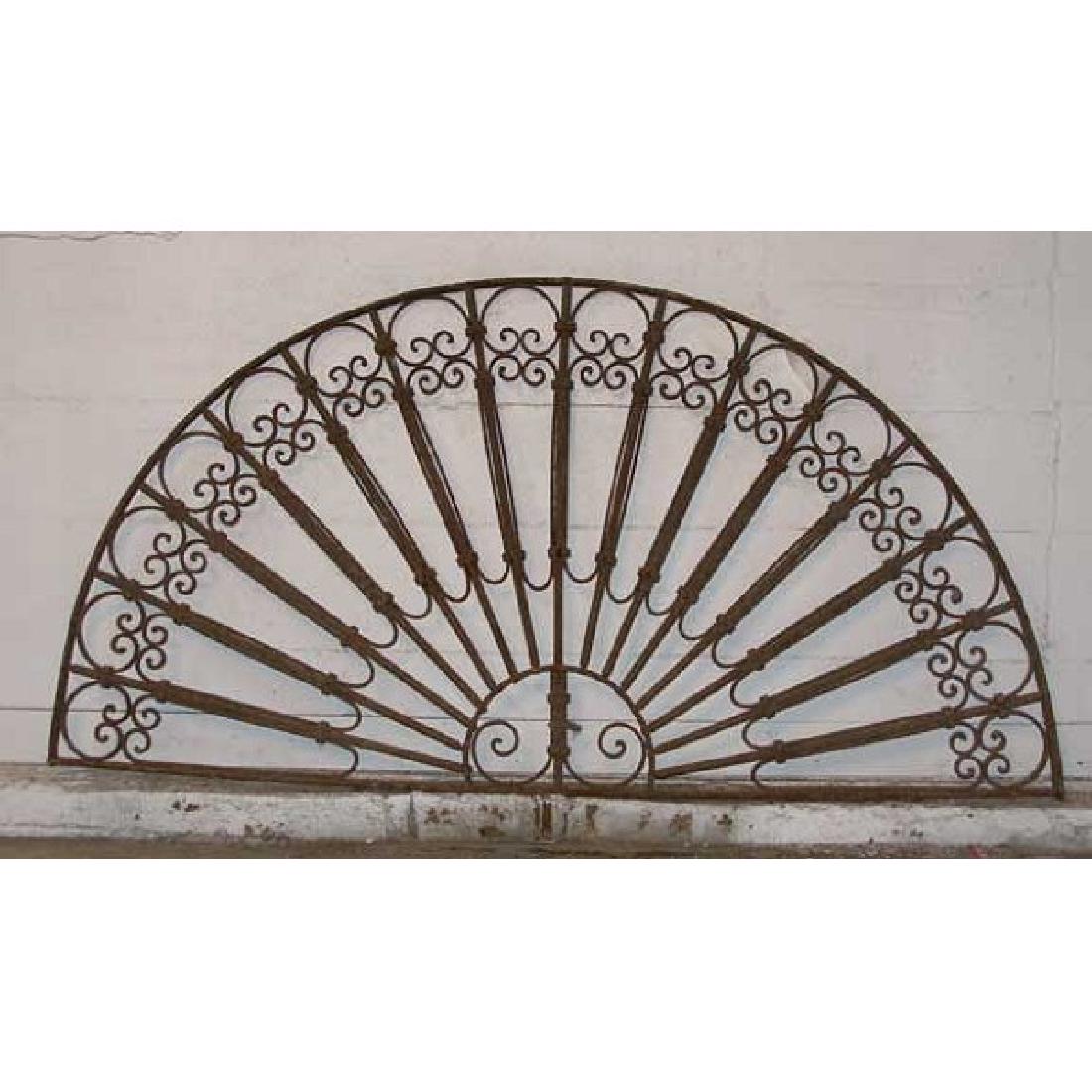 French Colonial Wrought Iron Arched Transom Grille