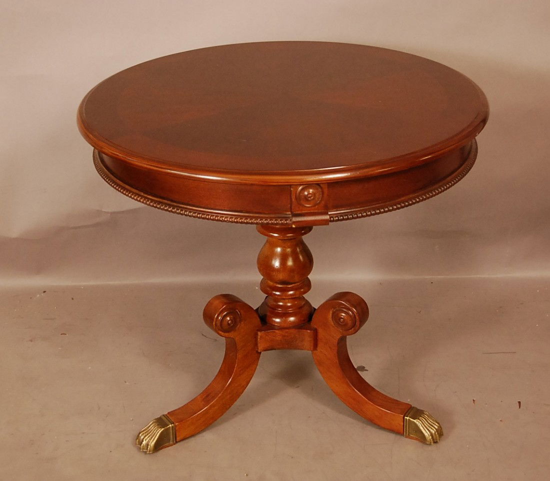 Round Mahogany Low Table