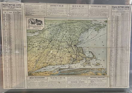 Colored Lithograph, Fall River Line, Old Colony