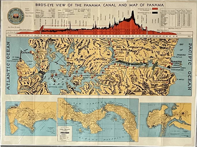 1937 Map Of The Panama Canal & Map Of Panama