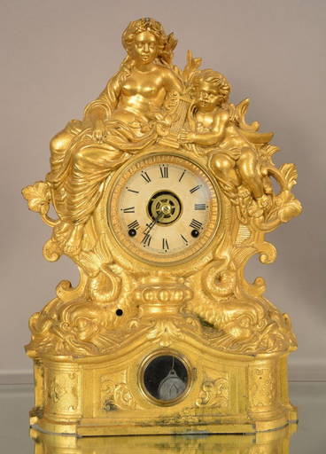 American Figural Waterbury Mantel Clock