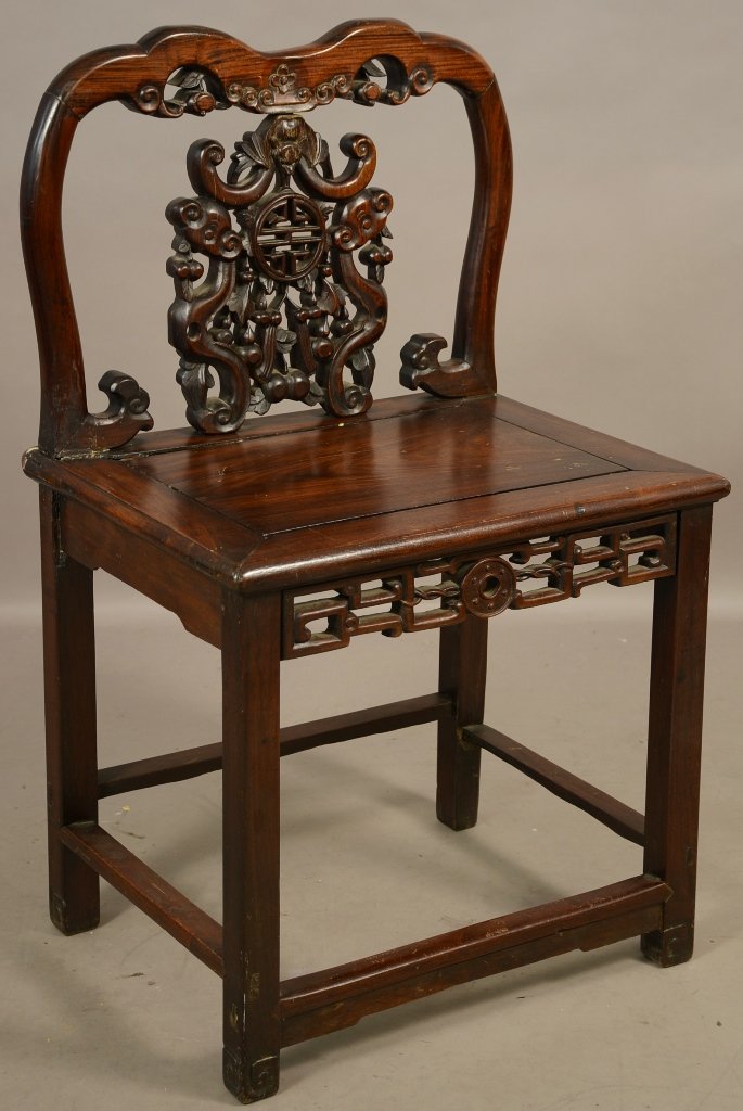 Antique Chinese Rosewood Temple Chair