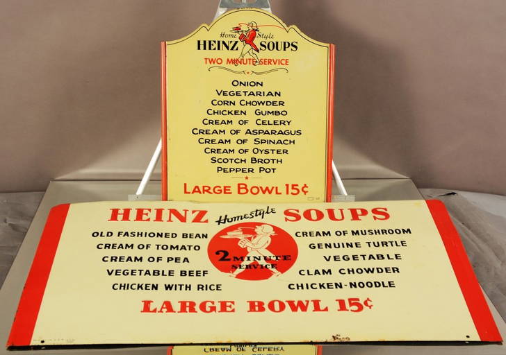 2 Heinz Soup Tin Signs