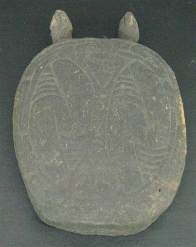 Old New Guinea Carved Wooden Double Headed Turtle F