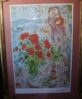 Signed #'d Chagall Lithograph Roses