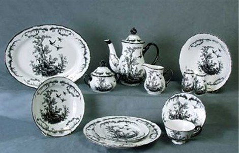 Black And White Dinner Set. 46 Pieces