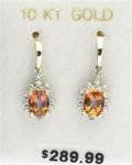 Sunset Topaz & Diamond 10k Gold Earrings Egs 160