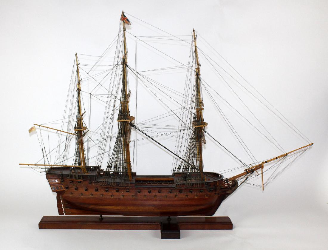 Ship Model of British square rig Barque warship